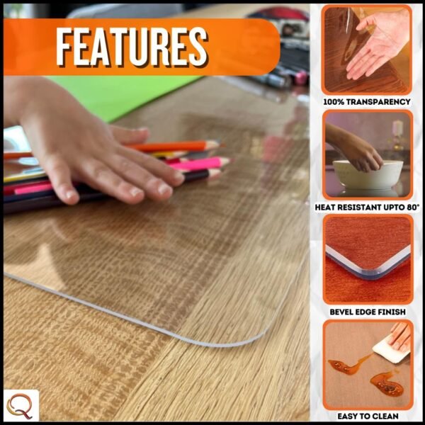 PVC Craft Mat 1.5mm Transparent Table Protection Sheet | Qlarity